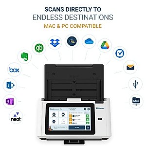 Raven Pro Document Scanner - Huge Touchscreen, High Speed Color Duplex Feeder (ADF), Wireless Scan to Cloud, WiFi, Ethernet, USB, Home or Office Desktop