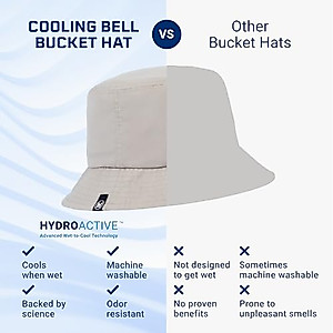 MISSION Cooling Bell Bucket Hat, Mission Print - Unisex Hat for Men & Women - Lightweight, Foldable & Durable - Cools Up to 2 Hours - UPF 50 Sun Protection - Machine Washable