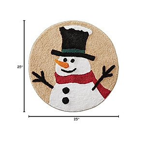 SKL Home Christmas/Winter Rustic Plaid Snowman Rug for Bath/Kitchen & Gift, Multi