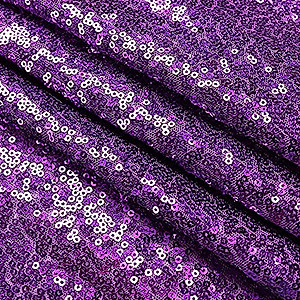 HELAKU Purple Sequin Backdrop Curtains - 2 Panels 2.3x8Ft Purple Glitter Background Backdrop Sparkly Curtains for Birthday Wedding Party Decorations