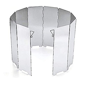 GCIYAEN Folding Stove Windscreen Outdoor Camping Stove Windshield with Carrying Bag (650 X 135mm 9 Plates)