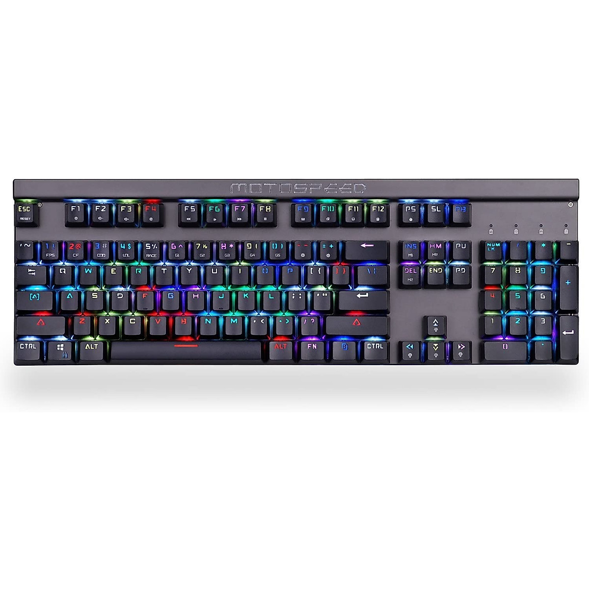 K97 RGB Backlit Mechanical Keyboard Full 104-Key Red Switches | N-Key Roll-Over Anti-Ghosting Gaming Keyboard