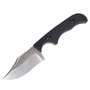 MASALONG kni232 EDC 9Cr14MOV Hard Stainless Steel knife Camping Fixed-Blade Knives (Butcher Knife B)