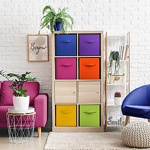 Sorbus 13 Inch Storage Bins - Sturdy Collapsible Fabric Storage Cubes with Handle - 12 Foldable Baskets for Organizing Clothes, Toys, Books - Storage Baskets for Shelves, Closets