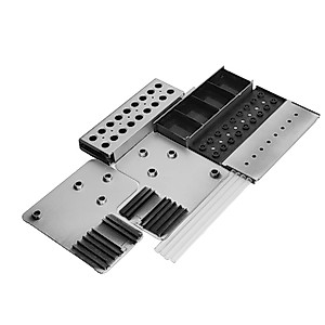 EVTSCAN 200x170x160 mm Compact Desktop Small Tool Holder Organizer, with 18 Holes and 4 Compartments, ABS Plastic Easy Assembly Workbench Tool Rack for Screwdriver, Wrench, Plier