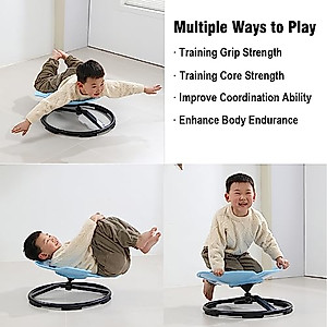 GAKINUNE Sit and Spin Kids Sensory Chair Spin Activity Toy Wobble Stool Chair Seat Autism Sensory Toys Kids Rocking Chair Swivel Chair Enhance Kids Balance Blue
