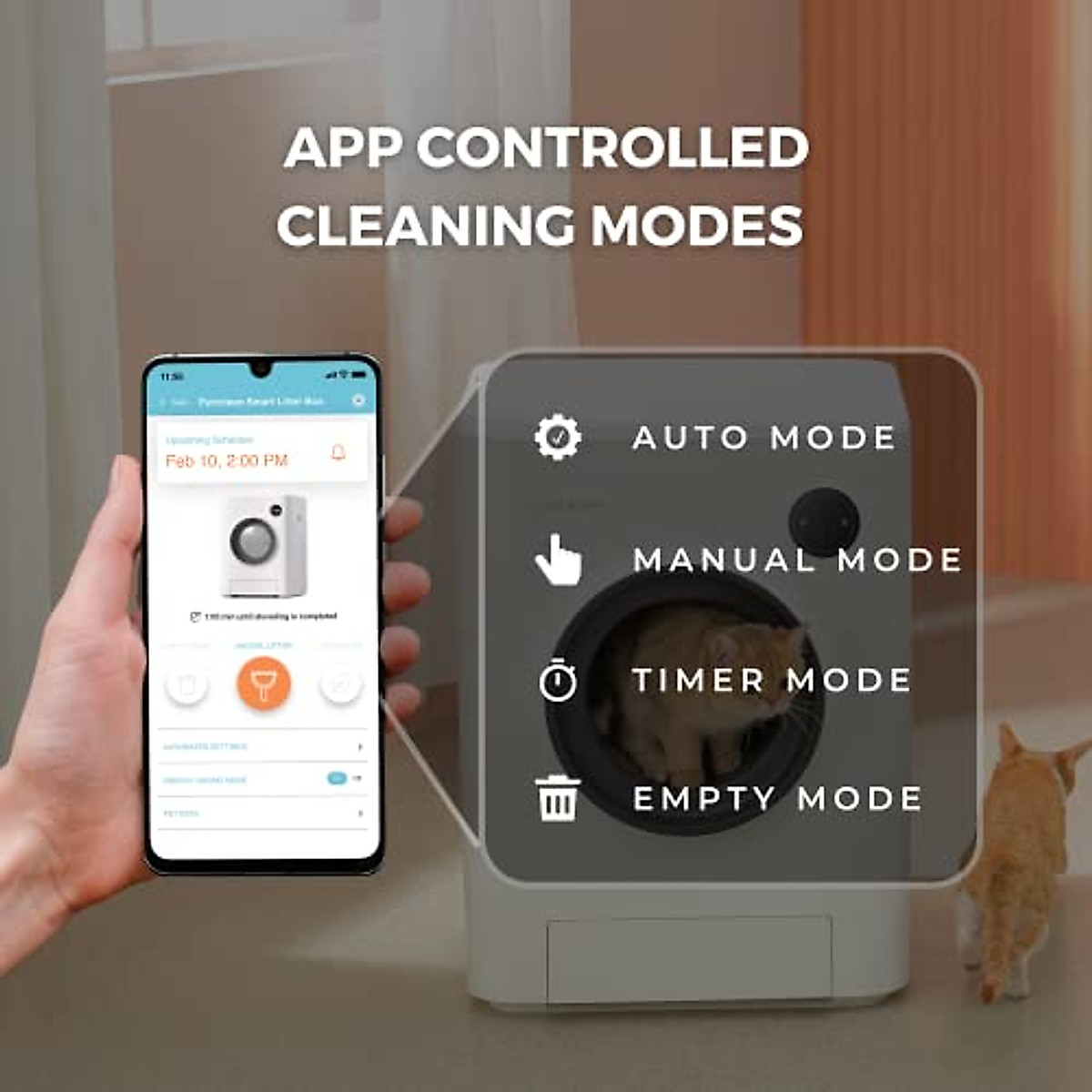INSTACHEW Purrclean Automatic Self Cleaning Cat Litter Box, Smart App Enabled Litter Box, Large Capacity for Multiple Cats, Secure and Odorless (Purrclean)