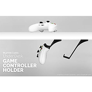 BRAINWAVZ Gamepad Under The Desk Mount Holder Hanger for XBOX One, Switch, PS4, PC, Steam, Steelseries & Most Game Controllers, No screws, VHB Tape (Black, Improved Adheasion Nov2019)