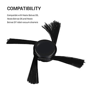 kwmobile Replacement Side Brushes Compatible with Neato Botvac - D5 / D6 / D7 Series 3-Piece Spare Part Set Brush Pack Spares for Vacuum Cleaner Robot