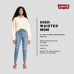 Levi's Women's High Waisted Mom Jeans (Also Available in Plus), Flash Black, 27 Regular