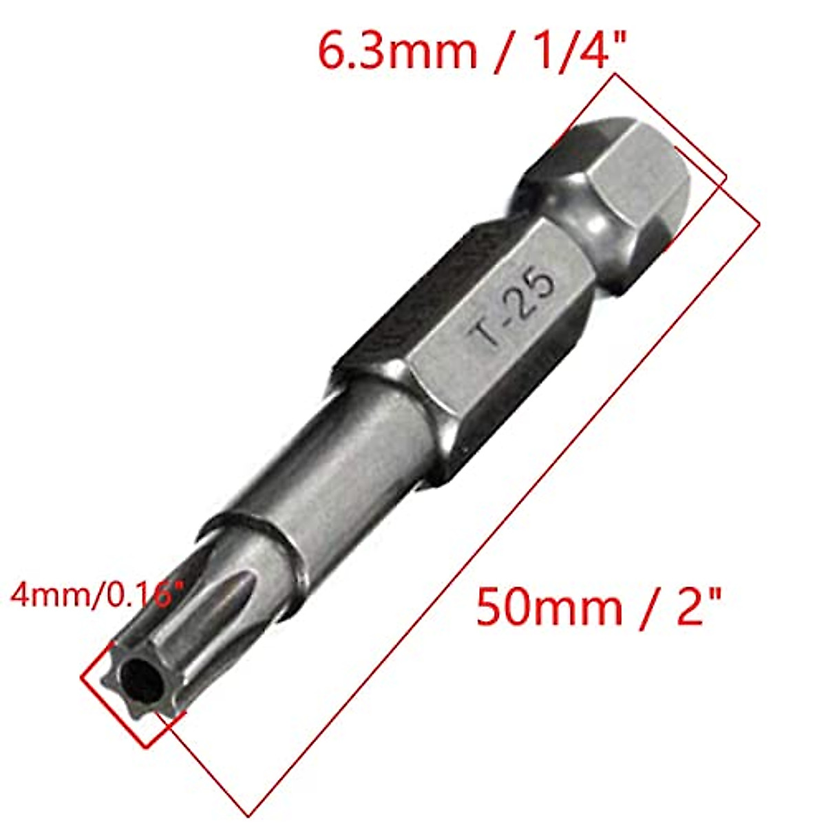 COMOK 10pcs 50mm Long 1/4 Inch Hex Shank T25 Torx Head Magnetic Screw Driver Bit Set Security Tamper Proof Star 6 Point Screwdriver Kit Tools