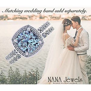 NANA Jewels 2ct Pure Brilliance Zirconia Halo Engagement Ring-Cushion Cut-March-10
