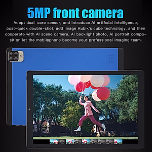 Dpofirs Tablet 10 Inch IPS Screen Octa Core CPU, Tablet PC with Dual SIM Dual Standby 5000mAh Battery, Fire HD Dual Camera 4GB RAM 64GB ROM Hard Disk WiFi (Blue)