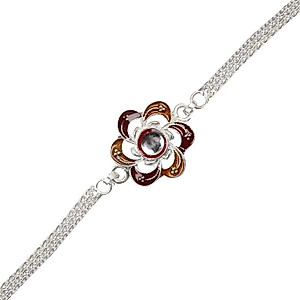 Rakhi Bracelet Rakhi Raksha Rakhi for Bhai Bandhan Rakhi for Brother Rakhi for Bhabhi Rakhdi Rakhi Bracelate (Silver Rakhi)