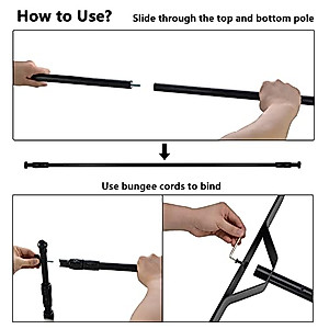 Yohenkta Backdrop Banner Stand, 8ft Adjustable Photo Studio Backdrop Stand Kit with Carrying Bag for Trade Show, Photography, Wall Exhibitor Background, Party, Wedding