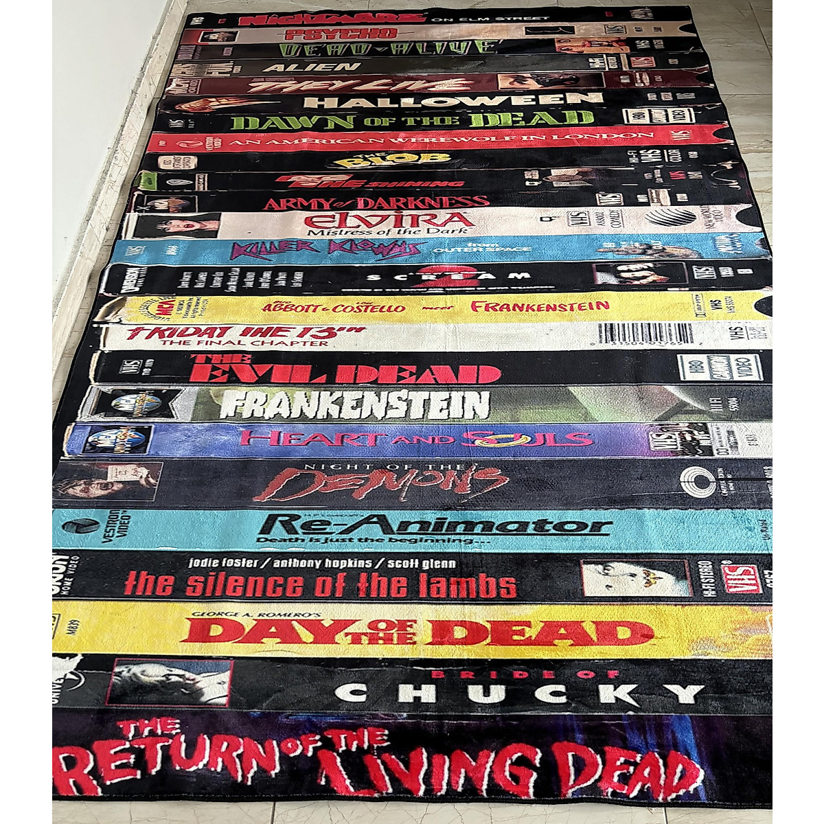 Generic Nostalgic Retro Style Rug, Runner Rug, VHS Case Themed, Horror Rug, Home Theater TV Room,Long Rug,Entry Rug,Hallway Runner Rug D1242.1 80x200Cm//31x78 inch