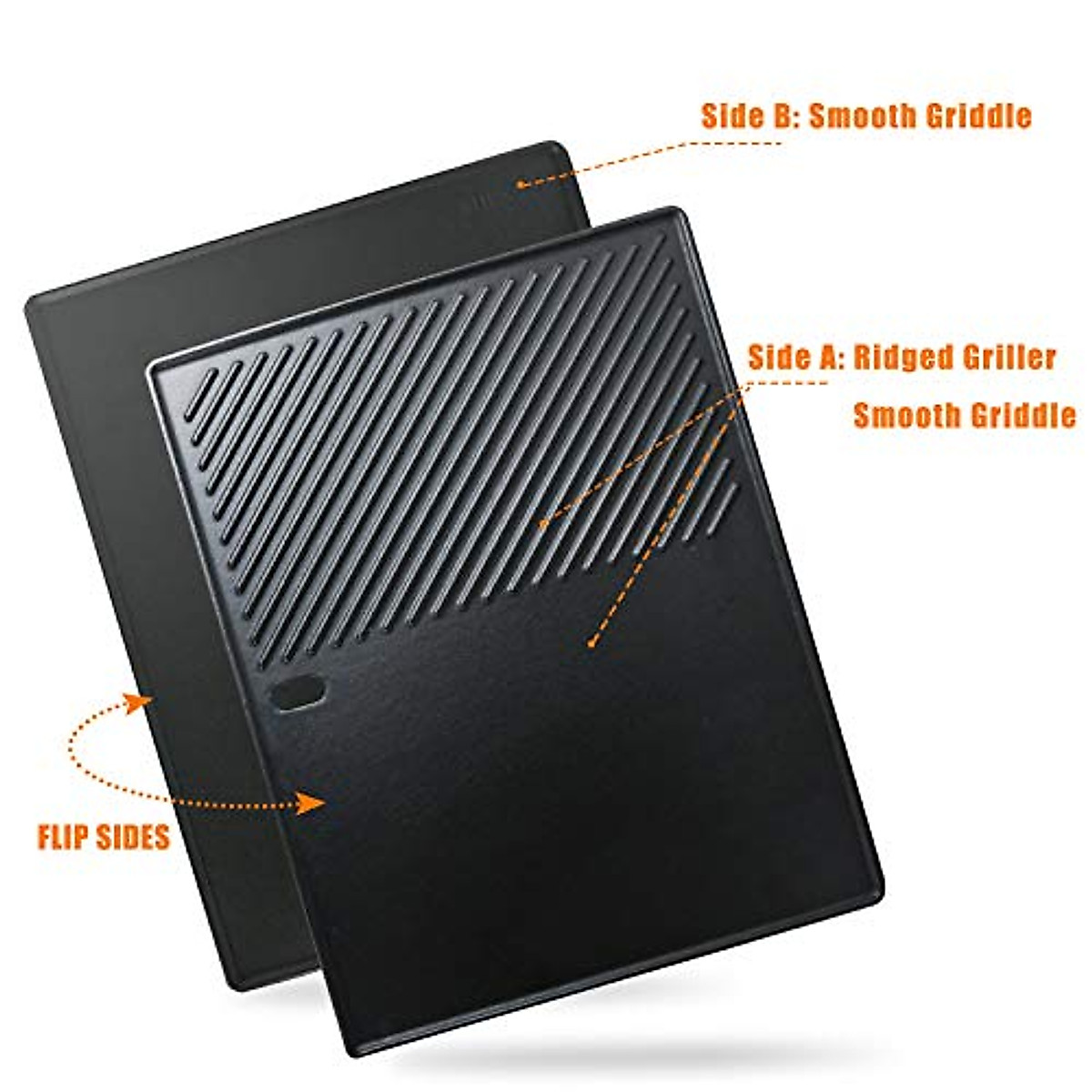 Uniflasy Cast Iron Cooking Grate and Cooking Griddle Replacement for Nexgrill 4 Burner 720-0830H 720-0670A 720-0783E 5 Burner 720-0888N Uniflame GBC981 Replacement for Kenmore 41516106210 415.16106210