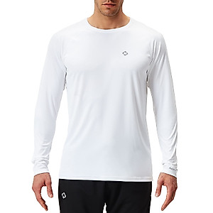 NAVISKIN Men's Sun Protection UPF 50+ UV Outdoor Long Sleeve Shirts White Size M