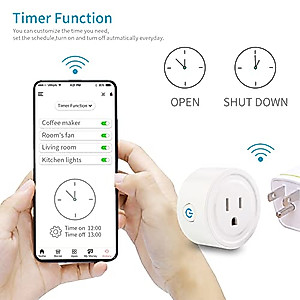 Alexa Smart Plug,2.4G Wi-Fi Outlet Socket Work with Alexa and Google Home,Mini Smart Plug Voice Remote Control Timer Device Sharing (2 Pack)