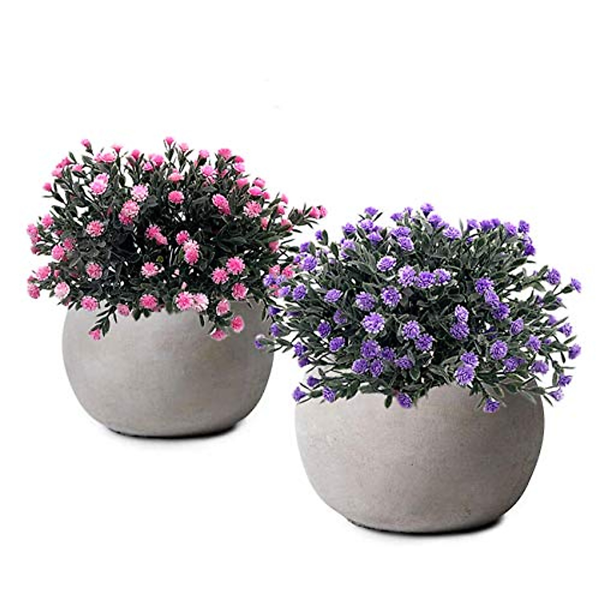 Artificial Flowers Mini Plastic Baby Breath, MASUMARK SM Fake Plants Shrubs Gypsophila Grass Bushes Home Garden Office House Outdoor Indoor Wedding DIY Decor Planter Filler Decoration - Purple 20 Pack
