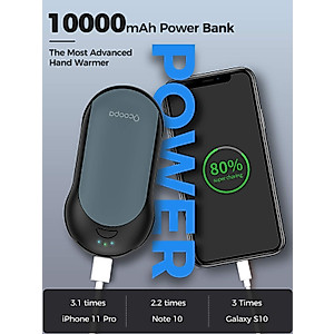 OCOOPA Fast-Charging Hand Warmers, 10000mAh Handwarmer with PD & QC 3.0 Rechargeable Hand Warmer Supercar Design Heating time 15 Hrs Perfect for Outdoor Activities Brilliant Winter Gift