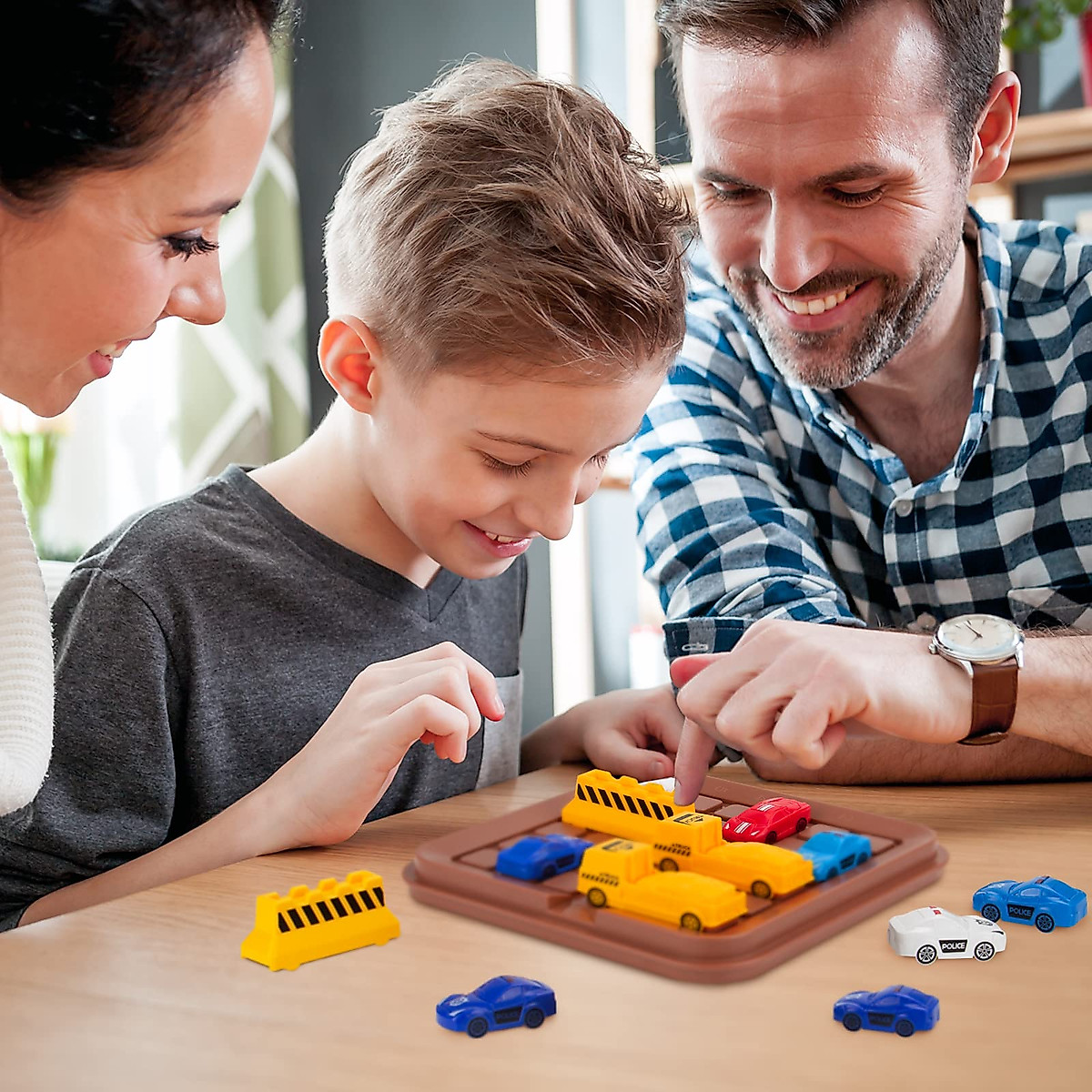 HOSFROLL Board Games, Logic Brain Car Heavy Traffic Game Smart Math Travel Game Card Puzzle Game Toys for Kids 5 and Up