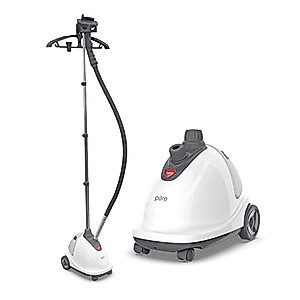 Pure Enrichment® PureSteam™ XL Standing Steamer with Garment Hanger - Heats in 45 Seconds with 0.5-Gallon Water Tank for 1 Hour Continuous Steaming - Includes Fabric Brush and Easy-roll Wheels