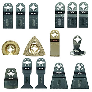 15 x TopsTools UNKA15 OMT Mix Blades for Bosch Fein MultiMaster (Non-StarLock) Makita Milwaukee Genesis Chicago Craftsmen Nextec Rockwell Ryobi Hitachi Multi Tool Accessories