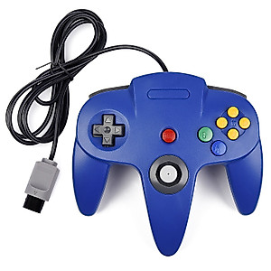 miadore 2 Pack Classic N64 Controllers (Blue/Red) Bundle with 2 Pack 6FT N64 Controller Extension Cable for N64 Console Video Games