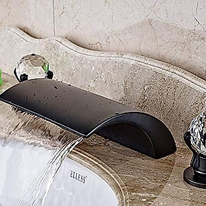 Kitchen Taps Kitchen Tap Faucet Widespread 3 Hole Waterfall Spout Bathroom Bathtub Faucet Sink Sink Mixer Taps Deck Mounted