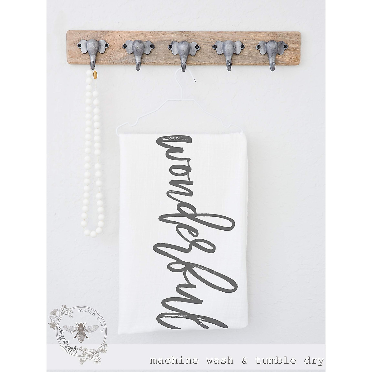 mama bee's Homestead Supply 100% Organic Cotton Muslin "Fearfully & Wonderfully Made” Scripture - Christening, Baptism, Rainbow Baby Blanket, Child of God Swaddle Blanket - Wall Tapestry 47”x47"