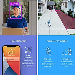 Amcrest UltraHD 4K (8MP) IP PoE AI Camera, 49ft Nightcolor, Security Outdoor Turret Camera, Built-in Microphone, Human Detection, Active Deterrent, 129° FOV, 4K@15fps IP8M-2779EW-AI (White)