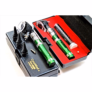 Premium 3.2V Pro Led Otoscope Set Fiber Optic with Hard Case Plus 1 Extra Bulb Cynamed