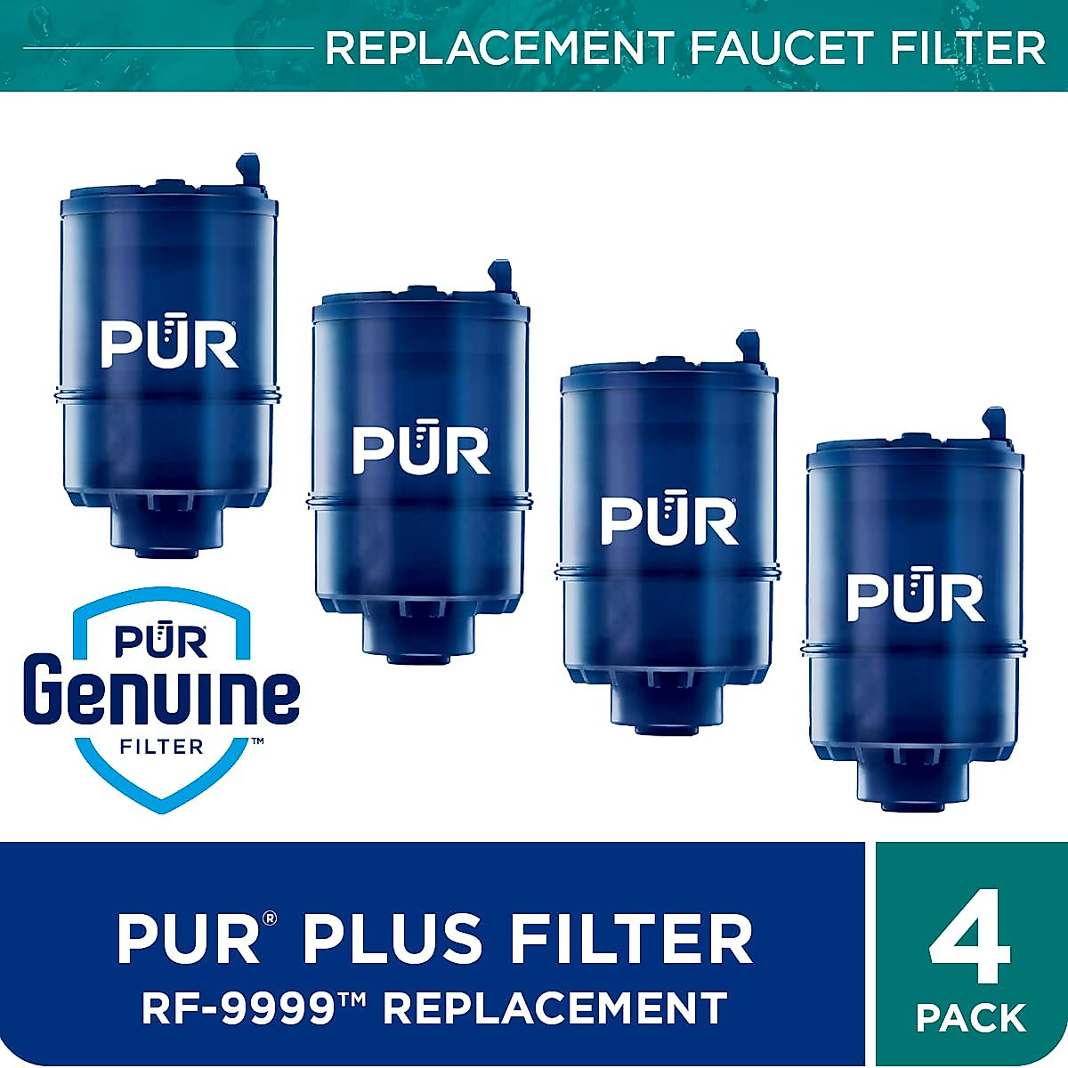 PUR PLUS Faucet Mount Water Filtration System Bundle with 4 Replacement Filters
