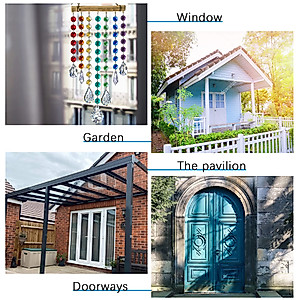 Hanging Crystal Prism Suncatcher Window Garden Decoration Ornament Rainbow Glass Beads Chain Pendant Crystal Wind Chimes