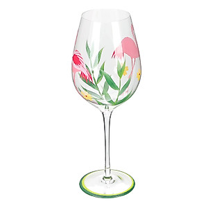 Flamingo Painted Wine Glasses Hand- Painted Wine Cup Glass Drinking Cup Juice Goblets Beverage Milk Shake Glasses Cup Birthday Gift for Friends Sangria Glasses