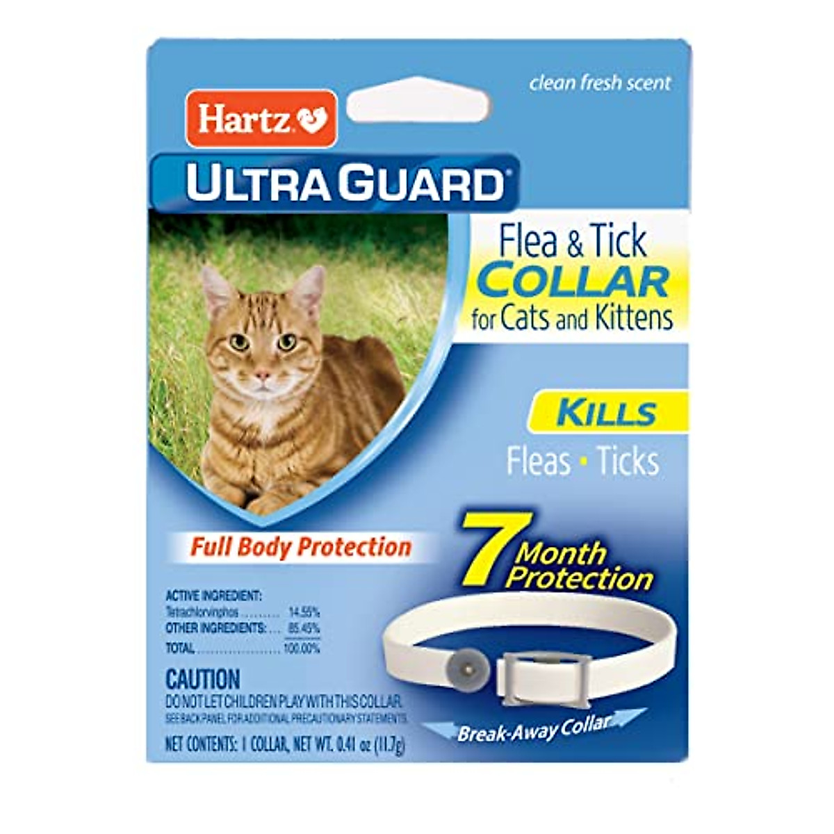 Hartz UltraGuard Flea & Tick Collar for Cats and Kittens, 7 Month Flea and Tick Protection and Prevention, White