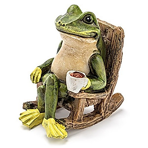 Miniature Frog Garden Statue - 2" Tall - Mini Outdoor Accessory Figurine for Fairy Garden