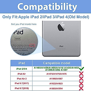 BMOUO Kids Case for iPad 2nd 3rd 4th Generation, iPad 2 3 4 Case - Built-in Screen Protector, Shockproof Convertible Handle Stand Friendly Kids Case for 9.7” iPad 2nd 3rd 4th Generation - Rose