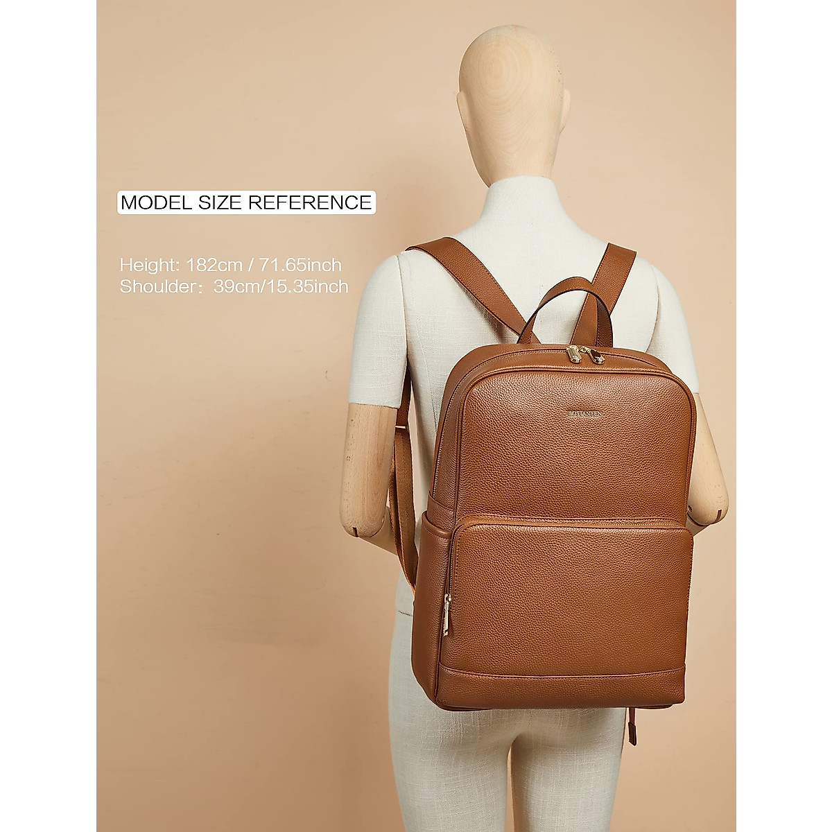 BOSTANTEN Womens Leather Wallets RFID Blocking Large Capacity＆Leather 15.6 inch Laptop Backpack Computer Bag