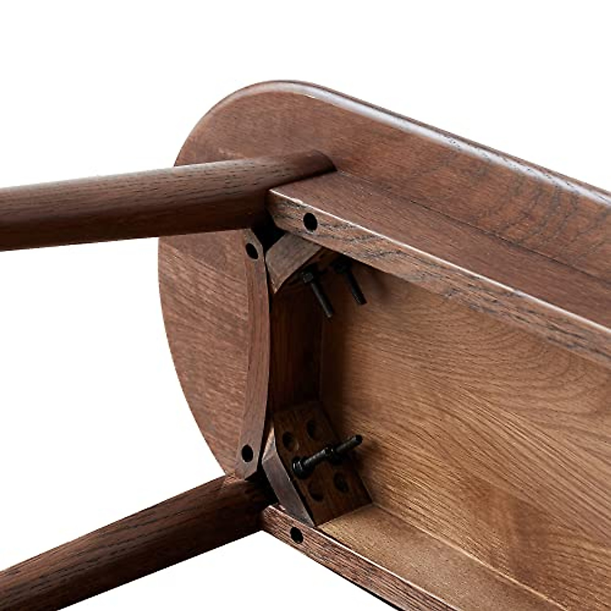 HomSof Natural Oak Wood Bed Bench for Dining Room, Walnut 39.4"