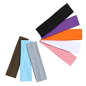 8 Pack - Cotton Headbands for Women，Fashion Stretchy Hair Bands, Headbands for Women Non Slip for Women's Hair for Workout Yoga Running Sports