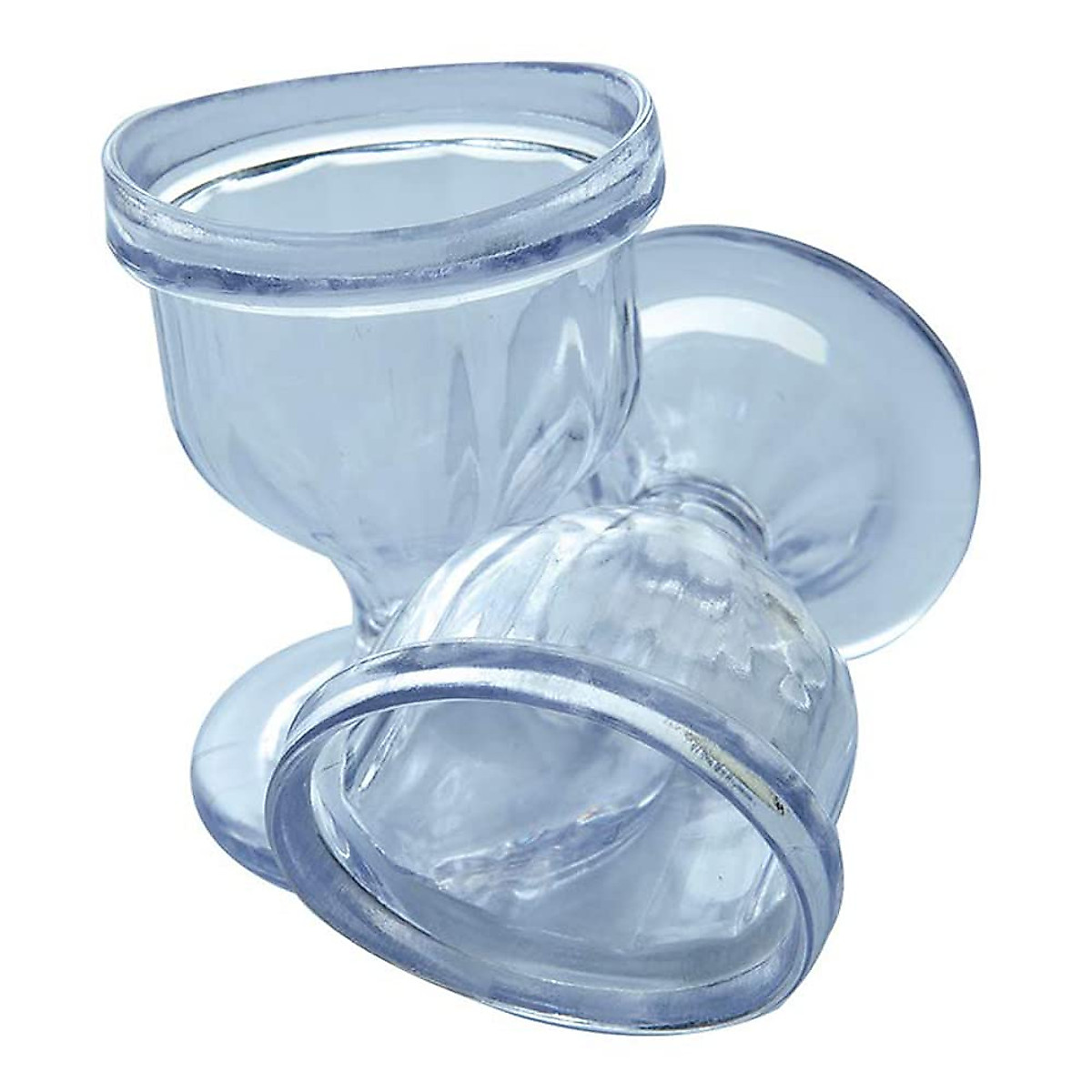 HealthAndYoga™ ChillEyes Transparent Eye Wash Cups for Effective Eye Cleansing - with Storage Container - Eye Shaped Rim, Snug Fit (2 Pcs.)
