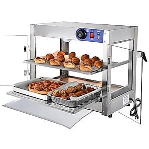 Commercial Food Warmers - 110V Large Capacity Door Pastry Display Case,Commercial Countertop Food Warmer Display Electric Food Display Warmer for Pizza, Hamburger, and Food