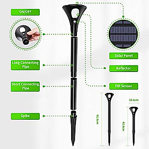 Solar Lights Outdoor Decorative, Solar Pathway Lights,Powered Landscape Lighting,Waterproof Solar Powered Garden Yard Lights for Walkway Sidewalk Driveway, Driveway Pool, Wakeway-Black