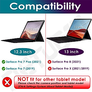 【2-PACK】Screen Protector for Microsoft Surface Pro 7 Plus (2021)/ Surface Pro 7 (2019) 12.3", DETUOSI Ultra-Clear/Anti-Glare/Touch Sensitive/Bubble Free/Anti-Scratch Mica Surface Pro 7+ Tempered Glass