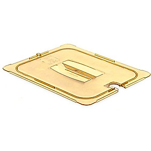 Carlisle FoodService Products 10431U13 StorPlus High Heat Universal Handled Food Pan Lid, Half Size, Amber