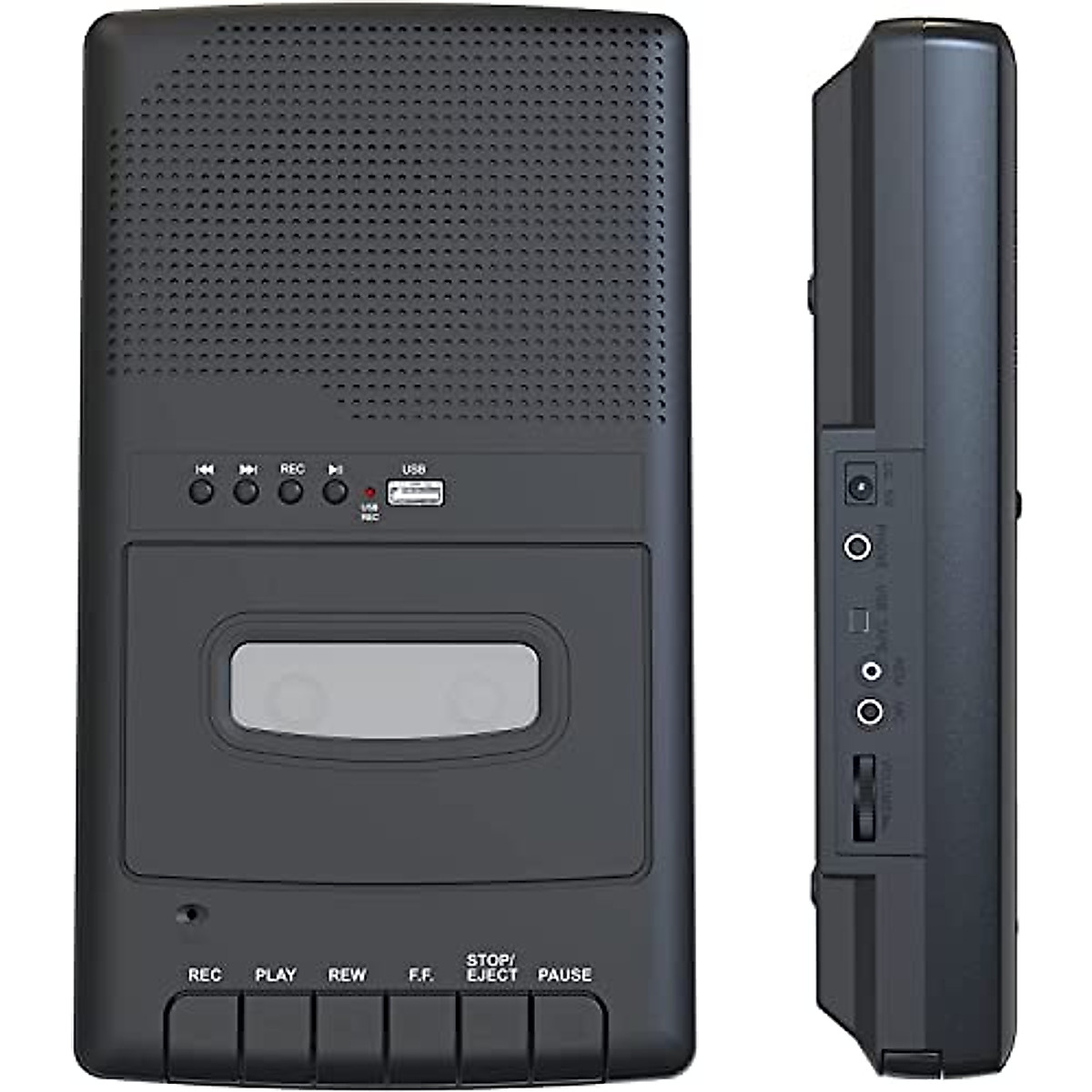 Portable Cassette Player Recorder with Stand-Alone Microphone, Walkman Tape Cassettes Converter MP3 with USB Player, Captures USB Stick Audio Files, Built-in Speaker/Retractable Handle/Headphone Jack