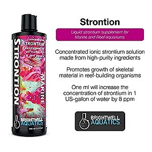 Brightwell Aquatics Strontion - Concentrated Strontium Supplement for All Marine Aquariums, 250ML