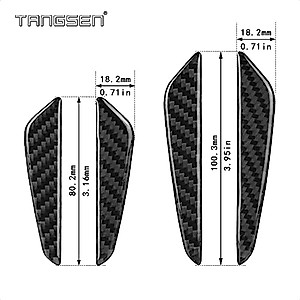 TANGSEN 4Pcs Universal Real Carbon Fiber with 2mm Twill Woven Texture Door Edge Guard Paint Scratch Bumper Protector Anti Door slam Personalized Protective Pad Sticker Cover Protective Status Film